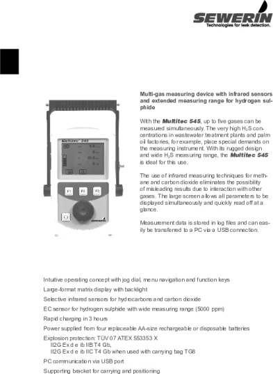 Biogas analyser Multitec 545 - Sewerin